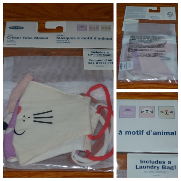 Old Navy | Accessories | Youth Girls Old Navy Critter Face Masks New In ...